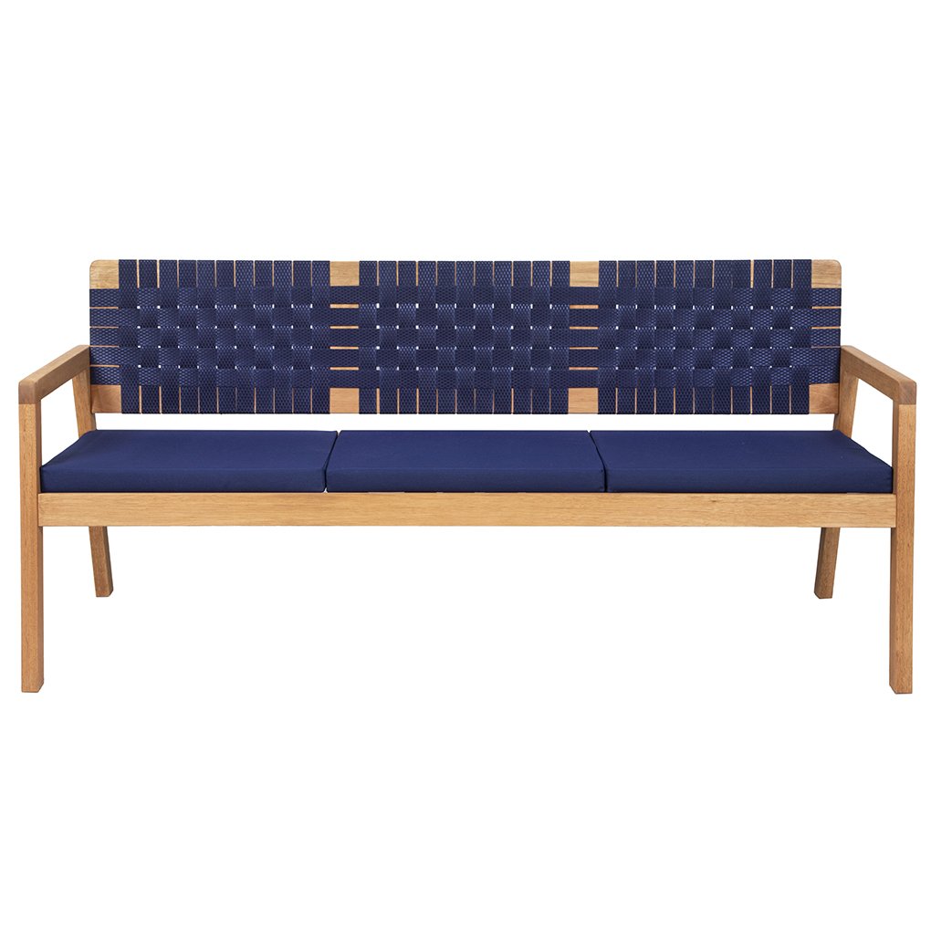 Sofá 3 Lugares Natura de Madeira Maciça de Eucalipto Acabamento ...