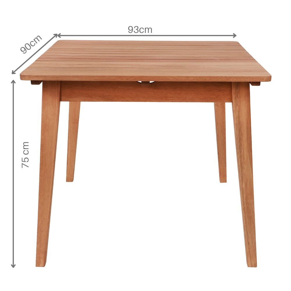 Mesa Open 90x90 Madeira Maciça de Eucalipto Cor - Castanheira